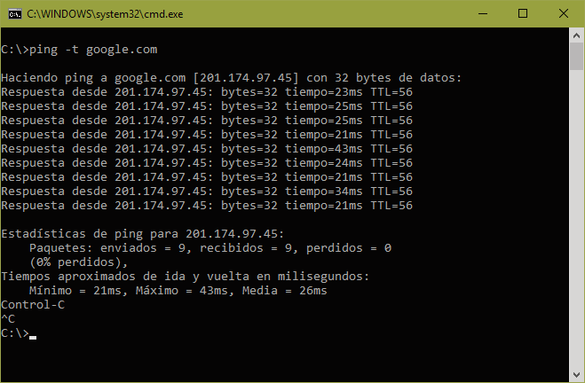 How to continuously ping on Windows CMD or PowerShell
